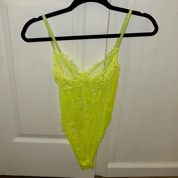 Nasty Gal | Tops | Nwot Neon Lace Lingerie Bodysuit | Poshmark